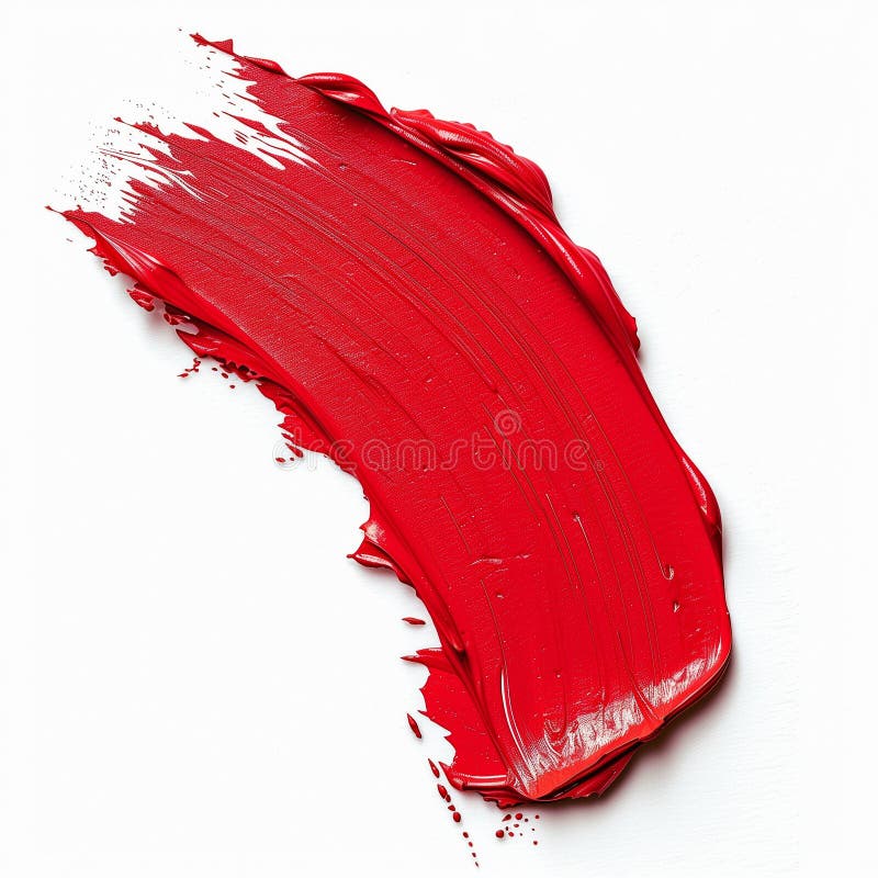Red Stroke on the Paint, Isolated on a White Background Stock Image ...