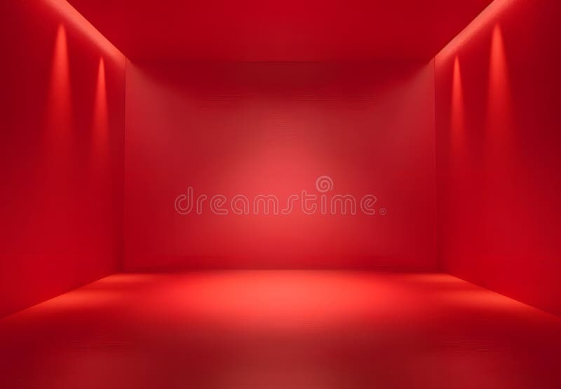Red Studio Room Minimalist Background Stock Illustration - Illustration ...