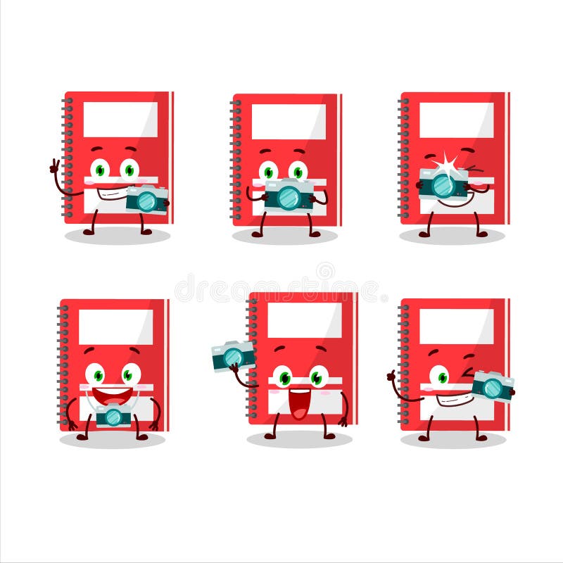 Red Study Book Cartoon Character with Nope Expression Stock Vector ...