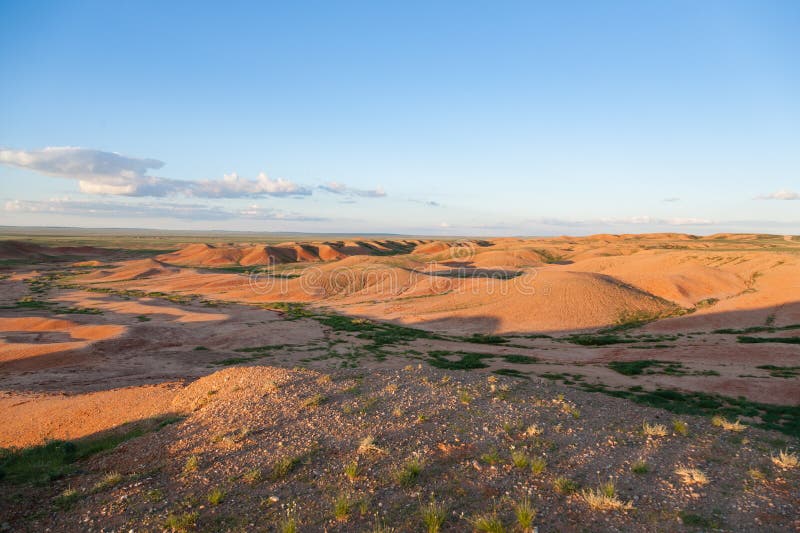 Red Stupa Rocks Landscape, Mongolia. Gobi Desert Stock Image - Image of ...