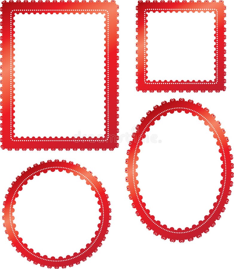 Red stylish frames stock illustration. Illustration of antique - 9580795