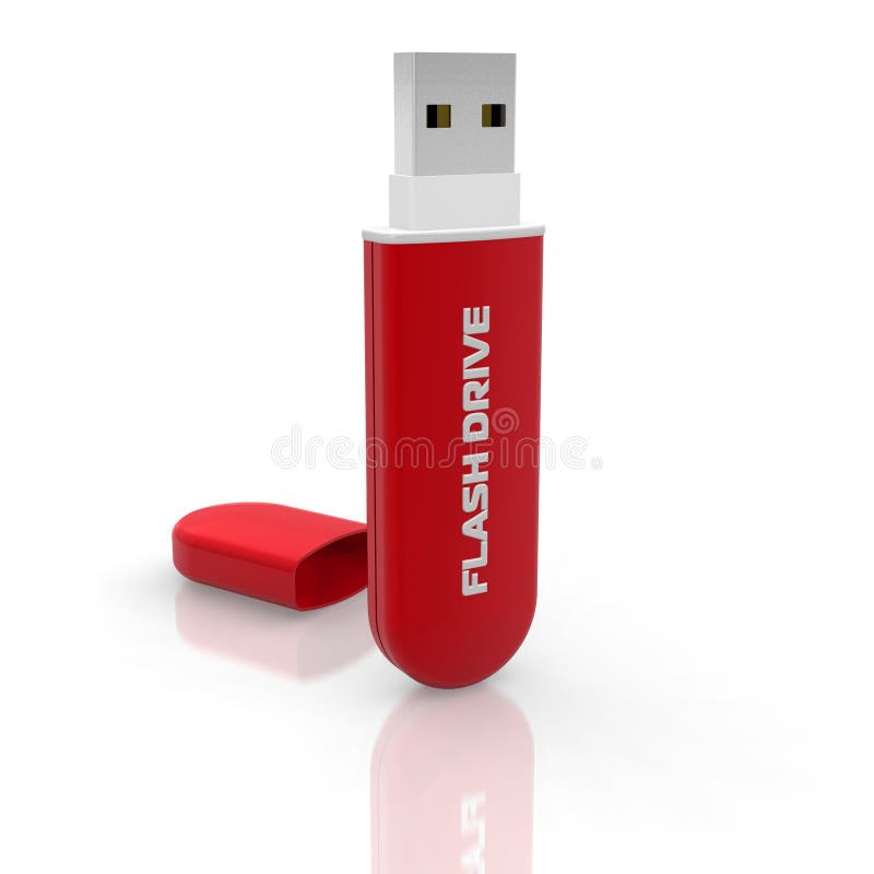 Red Stylish USB Flash Drive Stock Illustration - Illustration of ...