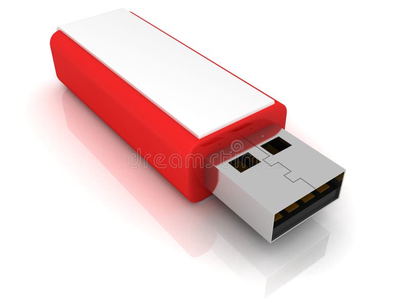 Red Stylish USB Flash Drive Stock Illustration - Illustration of plug ...