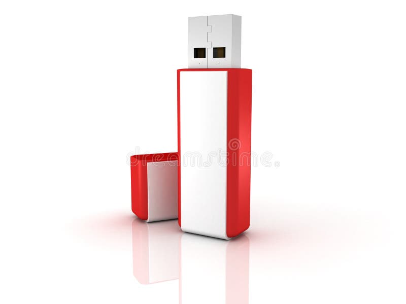 Red Stylish USB Flash Drive Memory Stock Illustration - Illustration of ...