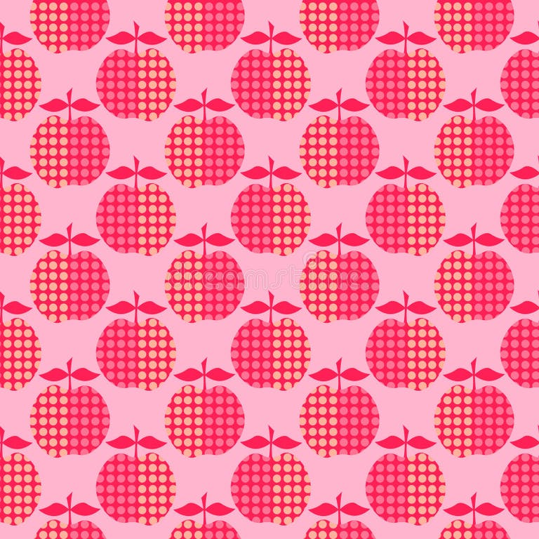 Red Stylized Apples with a Pattern of Dots. Fruit Pattern Stock Vector ...
