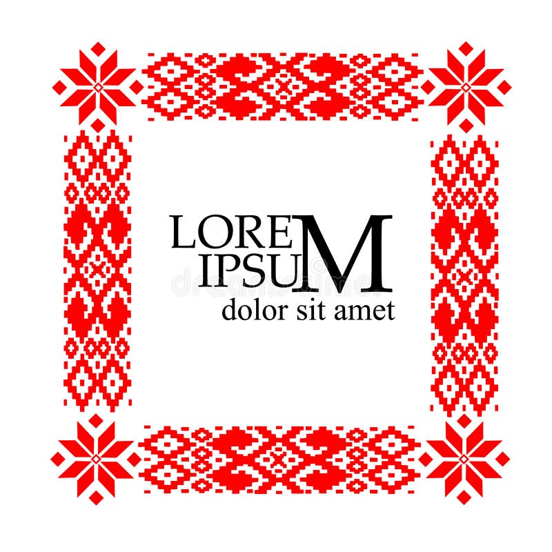 Red Stylized Folk Slavic Patterns. Vector Illustration Stock Vector ...