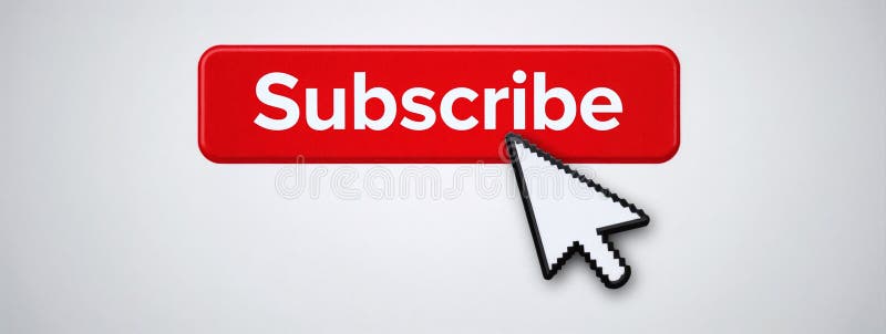 Red Subscribe Button Clicked by a White Cursor on a Plain Gray ...