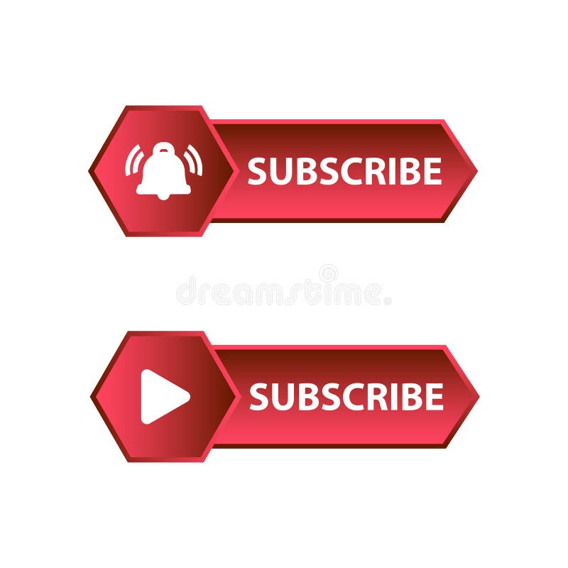 Metallic Subscribe Button with an Arrow on the Left. Red and Purple ...