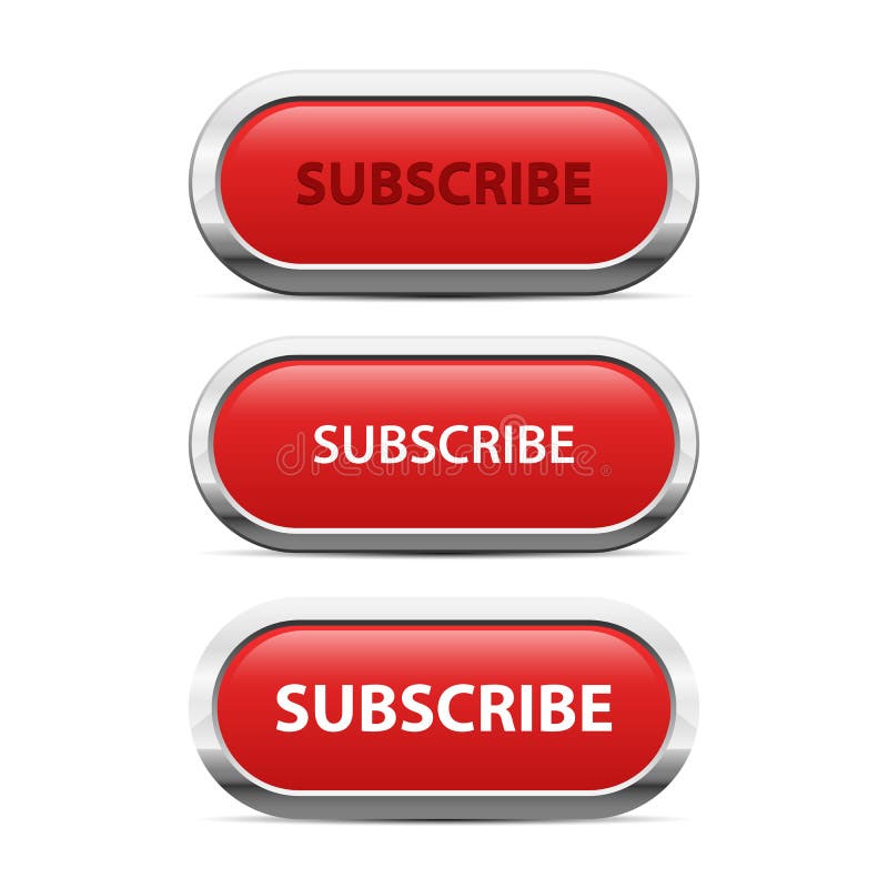 Red Subscribe Button Vector Design Illustration Isolated on White ...