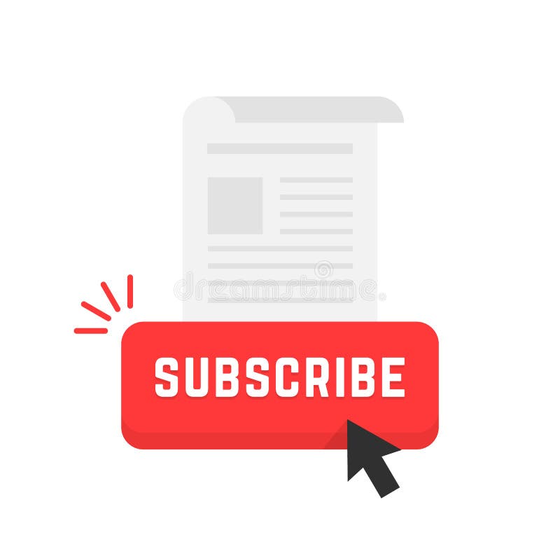 Red Subscribe Newsletter Button Stock Vector - Illustration of label ...