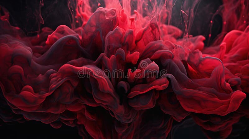 A Red Substance is Floating in the Air with a Black Background Stock ...