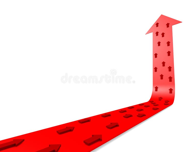 Red Success Arrow and White Arrow, Team Core and Cooperation, Follow ...