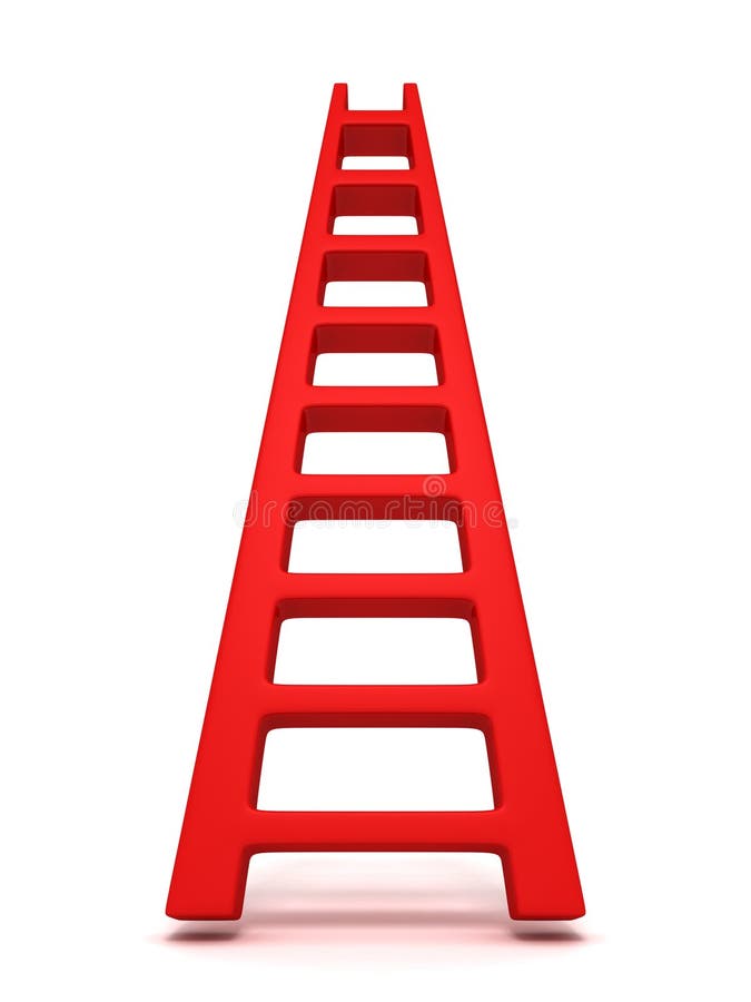 Red ladder near white wall stock illustration. Illustration of clipping ...
