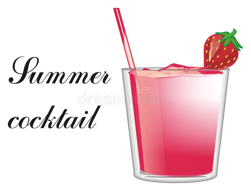 Red summer cocktail stock illustration. Illustration of berry - 93778168