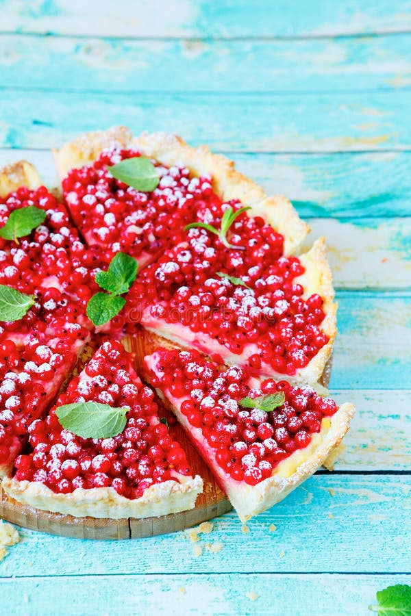 Red Summer Tart with Custard Stock Image - Image of fresh, pastry: 38156949