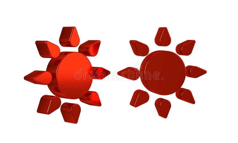 Red Sun Icon Isolated on Transparent Background. Stock Illustration ...