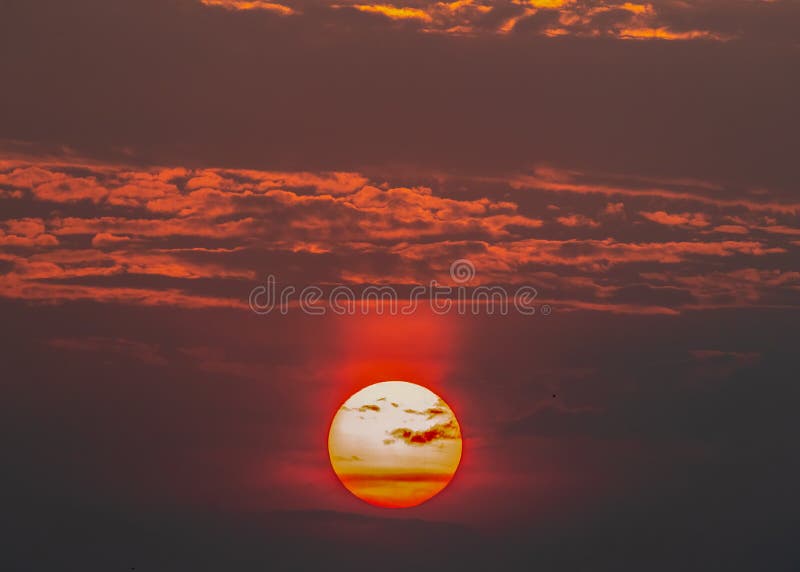 Red Sun Set in the sky stock photo. Image of beautiful - 225400868