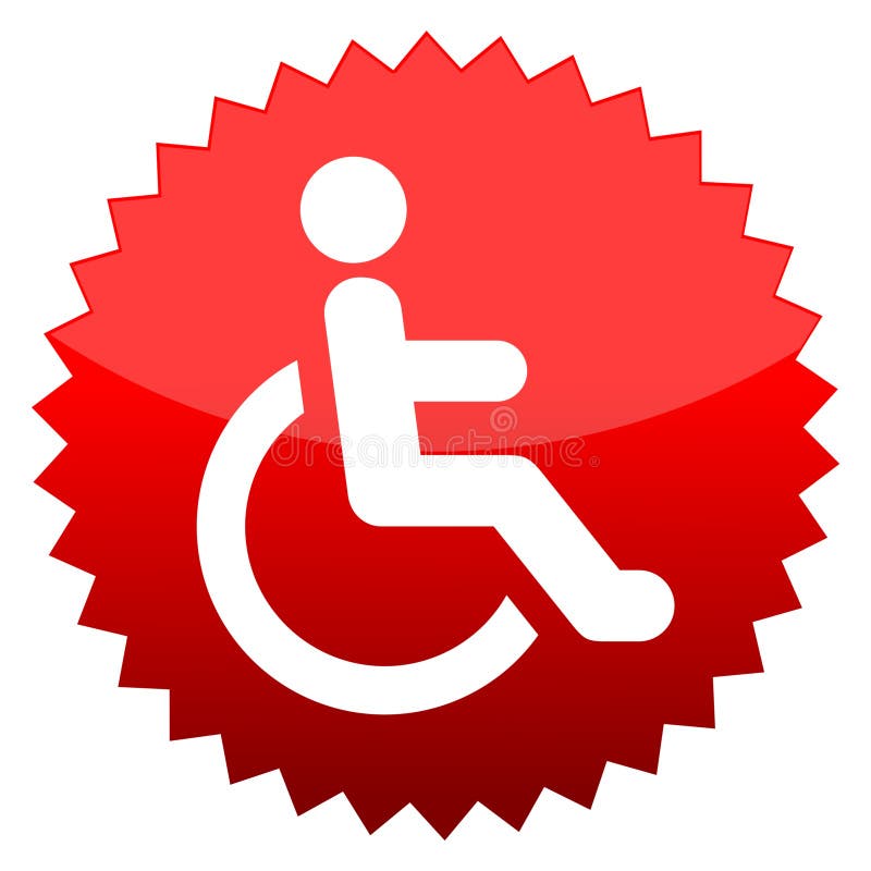 Red Sun Sign Disabled Icon Sign Accessibility Stock Vector ...