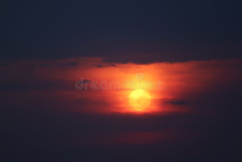 Red sun in the sky stock photo. Image of dusk, evening - 227432480