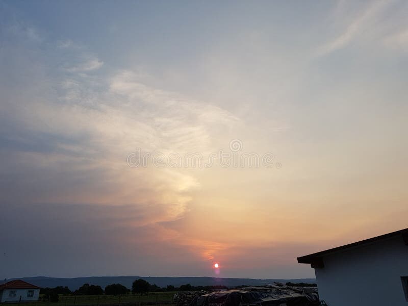 Red Sun stock image. Image of clouds, sunset, july - 98981451