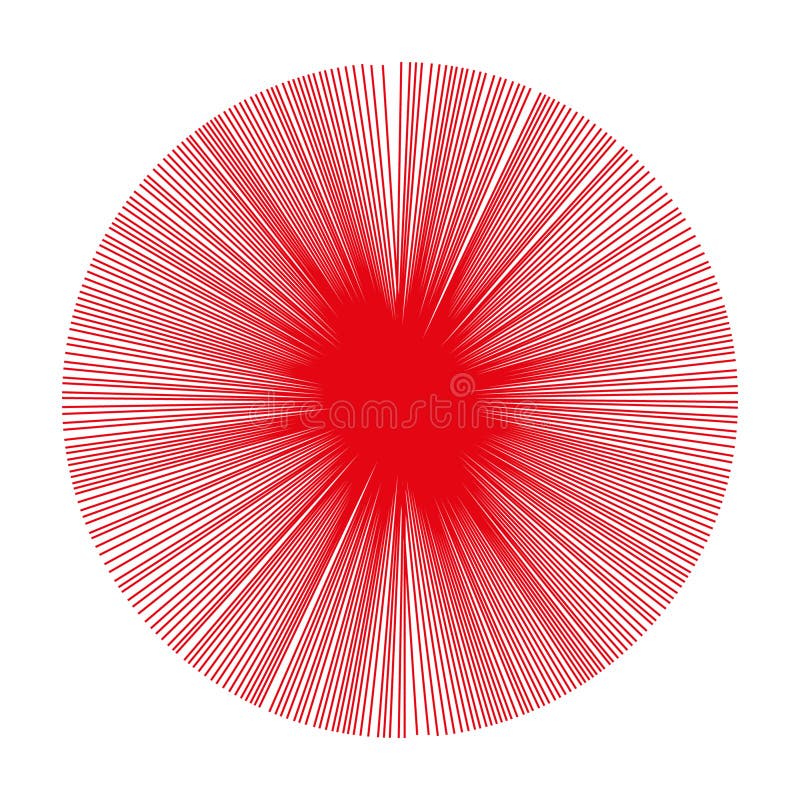 Red Sunburst Pattern. Abstract Radial Lines. Circular Vector Shape ...