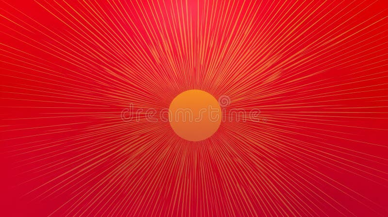 Red Sunburst Radial Design Abstract Art, Sun Rays, Orange Circle, Red ...