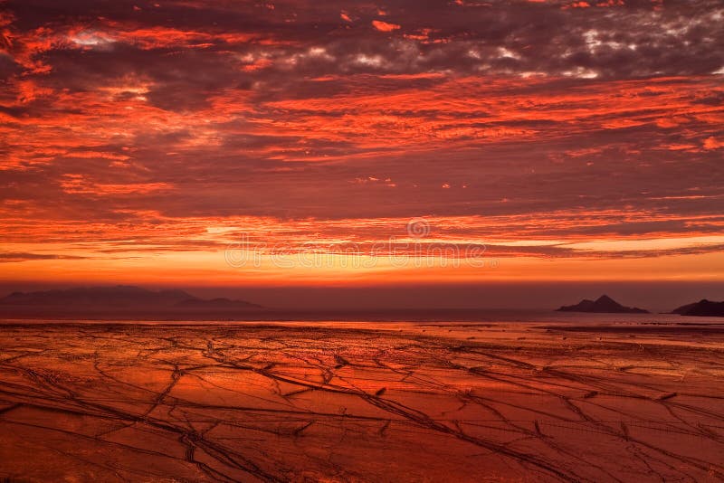 Red Sunrise stock image. Image of cloud, beach, light - 13310779