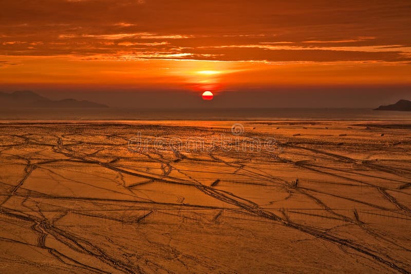 Red Sunrise stock photo. Image of beach, light, hill - 13310788