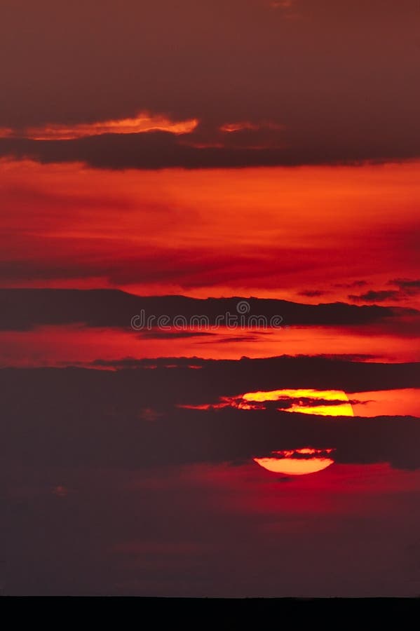 Red sunrise stock image. Image of natural, nature, earth - 96604389