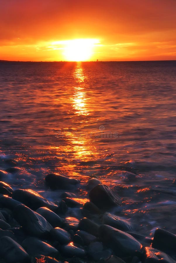 Red sunset stock photo. Image of landscape, rocks, sunset - 13975682