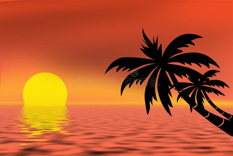 Red sunset stock illustration. Illustration of colorful - 16178744