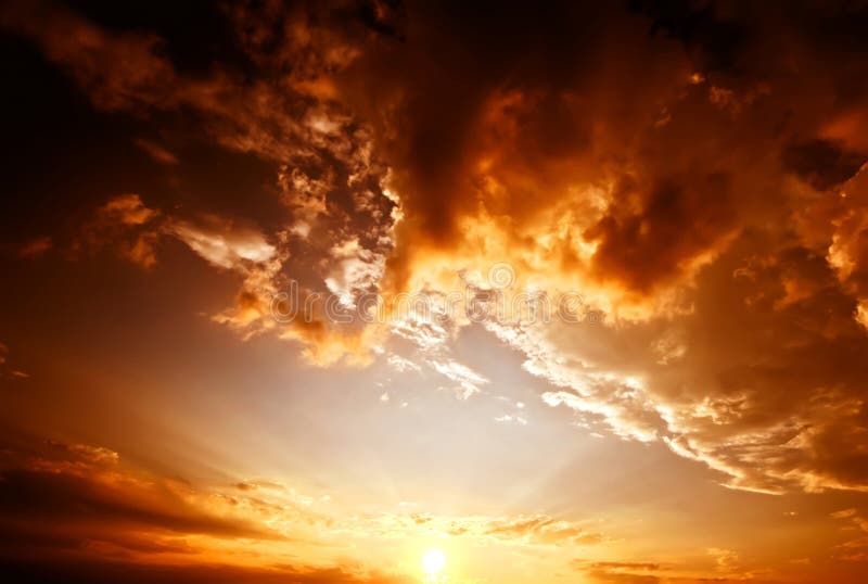 Red sunset stock image. Image of clouds, sunset, horizontal - 21618227
