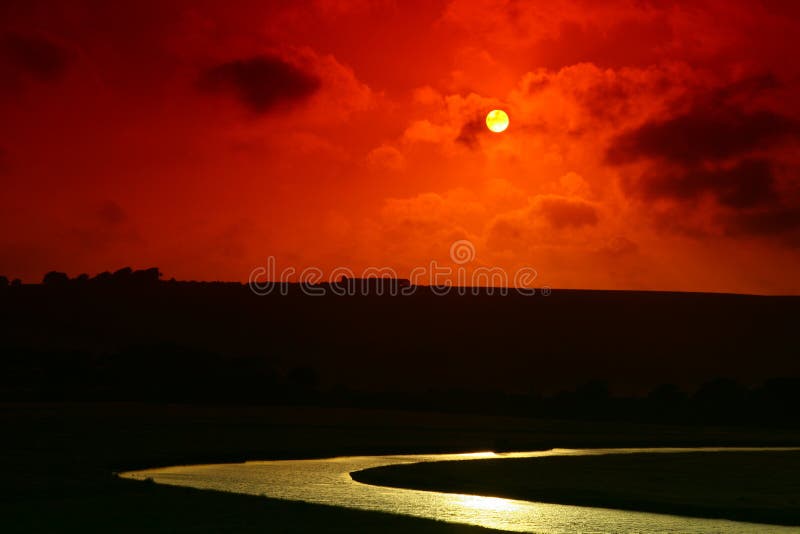 Red Sunset stock image. Image of clouds, grey, nature - 5640277