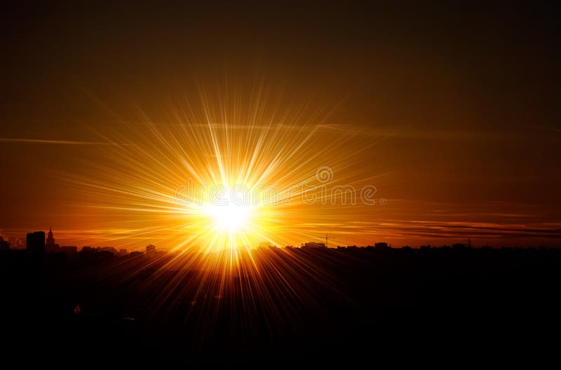 Red sunset in a city stock image. Image of city, nature - 3721153