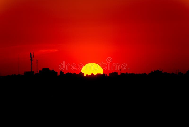 Red sunset stock photo. Image of peace, calm, mountains - 590858