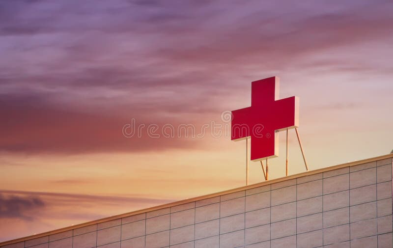 Red sunset with cross editorial photography. Image of sign - 58736722