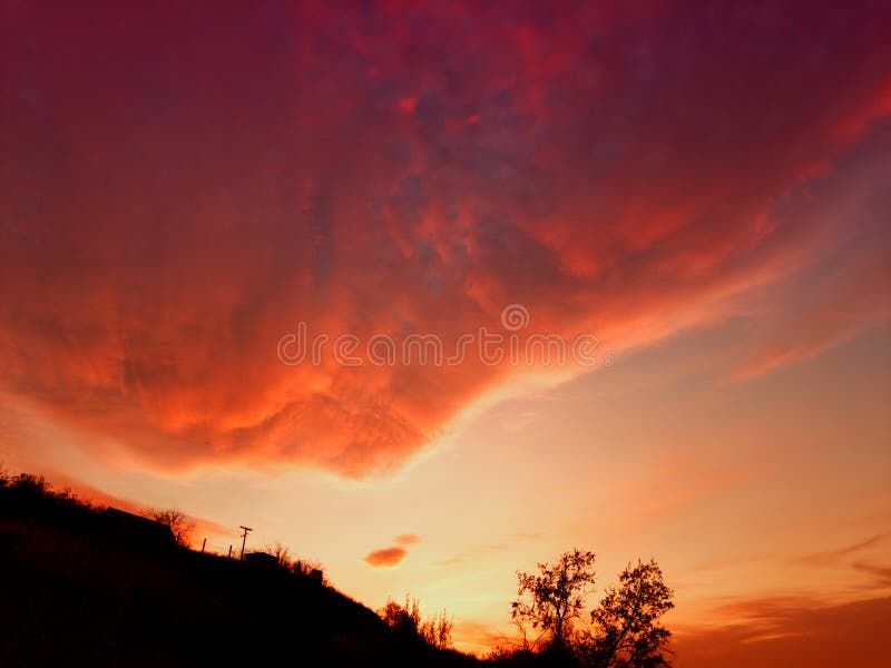 Red Sunset, Dawn Over the Lake, River Stock Photo - Image of sunset ...