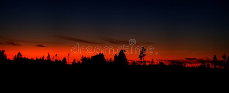 Sunset at Distant Edge of Lake Stock Image - Image of lake, covered ...