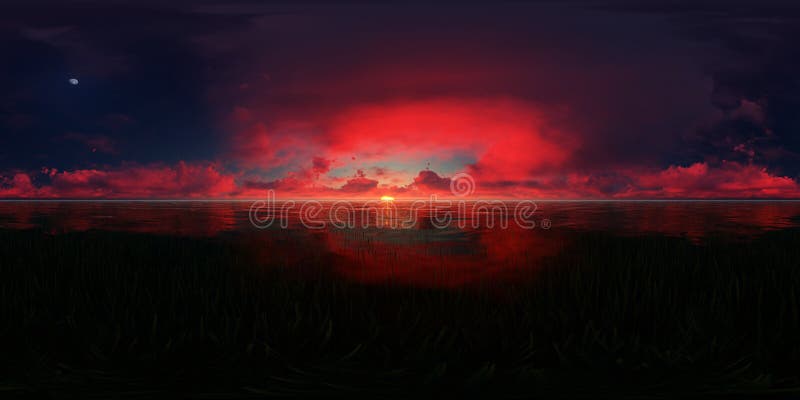 Red sunset in a lake stock image. Image of beautiful - 92301515