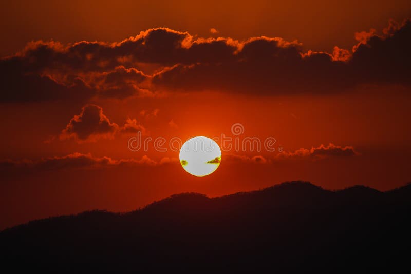 Red Sunset in the Mountains Stock Photo - Image of brown, natural ...