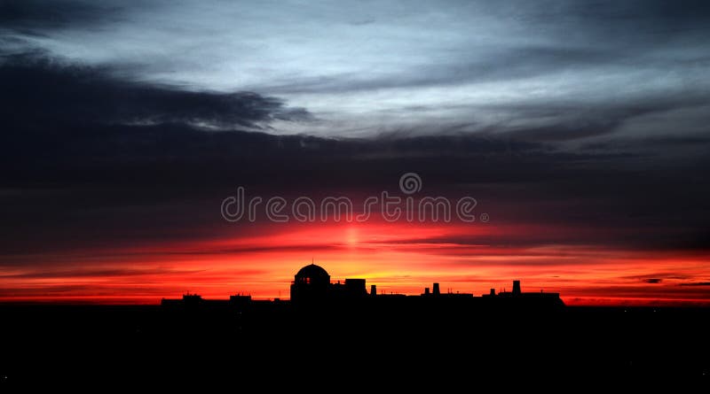 Late Sunset Over the Dome of the Building Stock Image - Image of ...