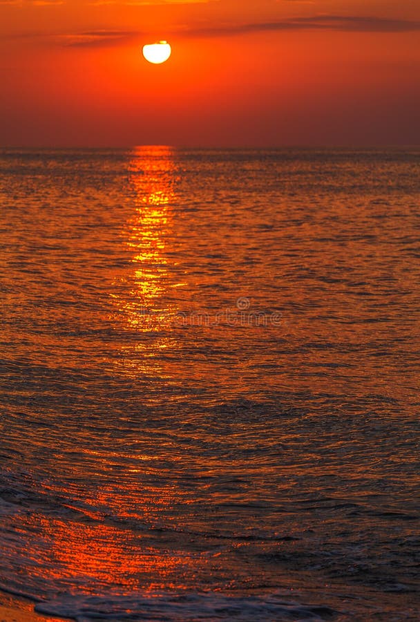 Red sunset over water stock image. Image of color, travel - 69578373