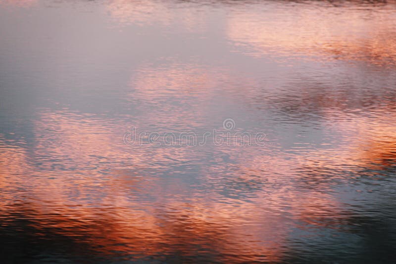 Red Sunset Reflected on Water Stock Photo - Image of horizon, dawn ...