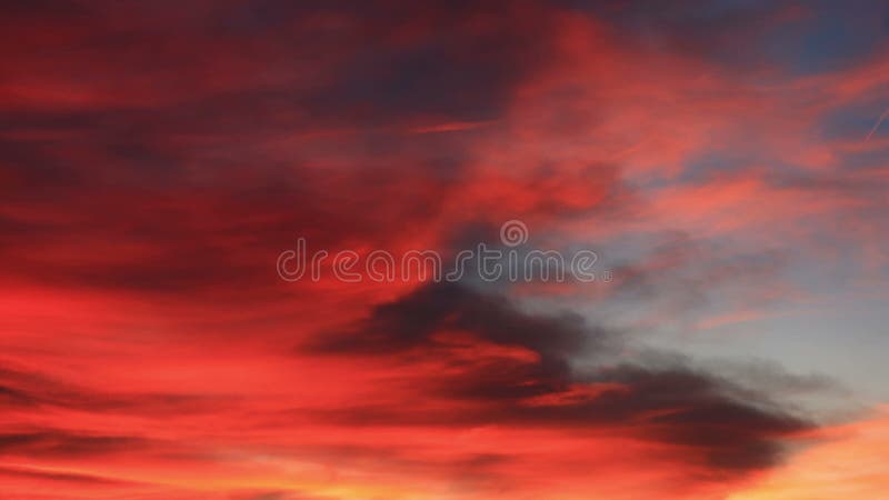 Dramatic Fiery Red Clouds at Sunset. Atmospheric Phenomena and Weather ...