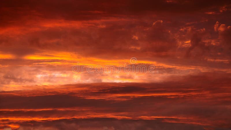 Red Sunset Sky with Dramatic Clouds Stock Image - Image of dark ...