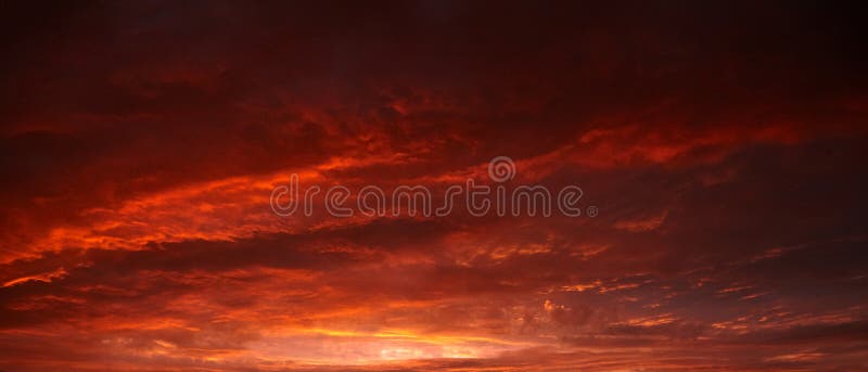Red Sunset Sky with Dramatic Clouds Stock Photo - Image of outdoor ...