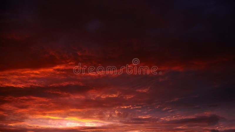 Red Sunset Sky with Dramatic Clouds Stock Image - Image of scenic ...