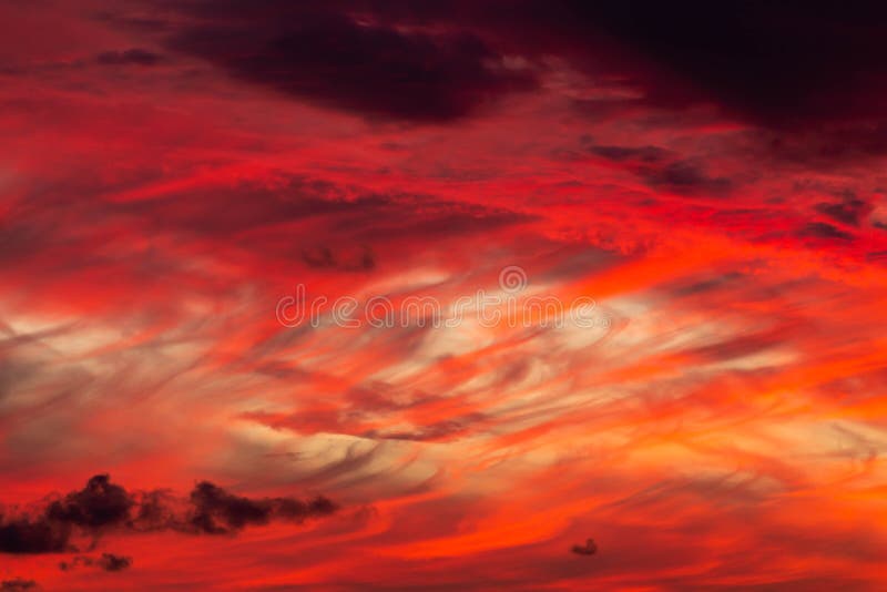 Red Sunset Sky Dramatic in North Stock Image - Image of freedom, heaven ...