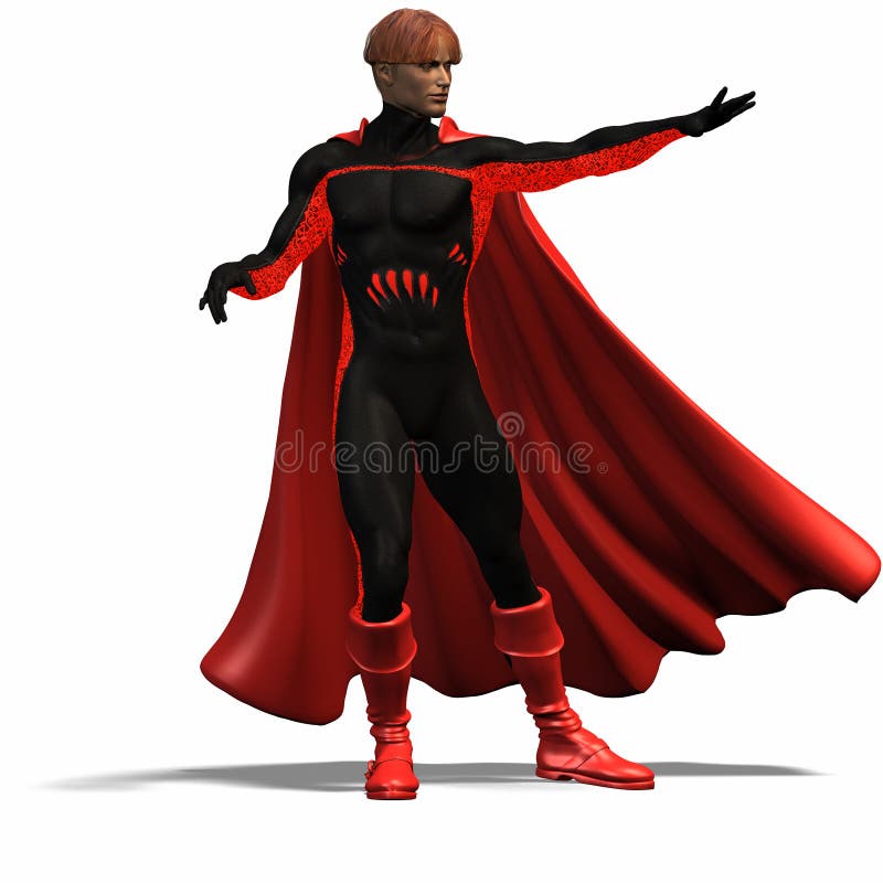Red super hero #4 stock illustration. Illustration of strong - 2456381