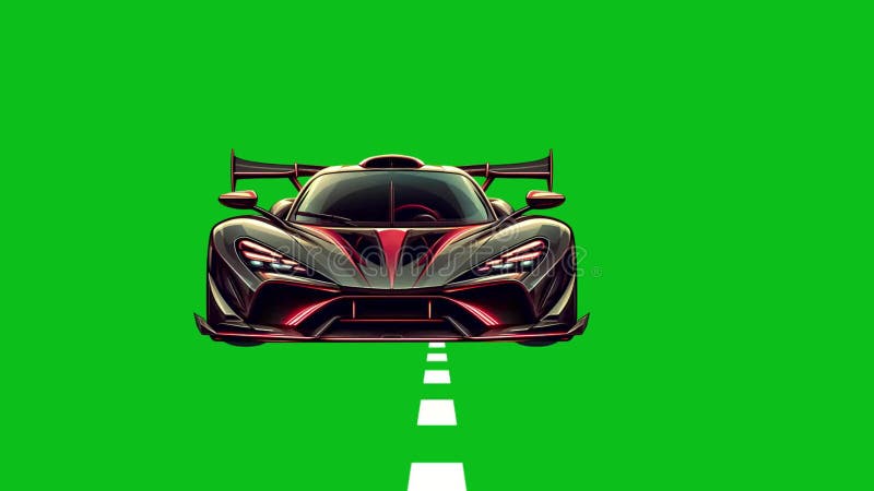 Red Supercar Animation on Green Screen Background Stock Video - Video ...